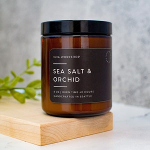 Sea Salt & Orchid Scented Candle Mothers Day Gift | Hand-poured Soy Wax ...