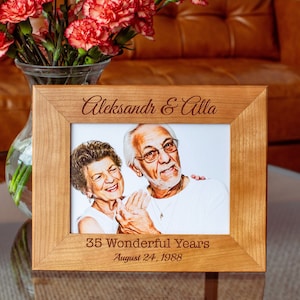 Personalized Anniversary Gift Custom Photo Frame | Custom Engagement ...