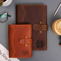 Rough Rugged Leather Notebook Cover for Small Spiral Notepad Marine ...