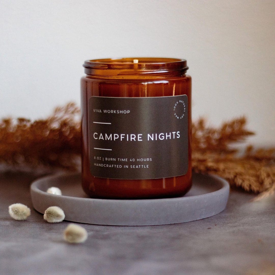 Campfire Nights Candle | Fall Cozy Candle | Bonfire Smoke & Marshmallow ...
