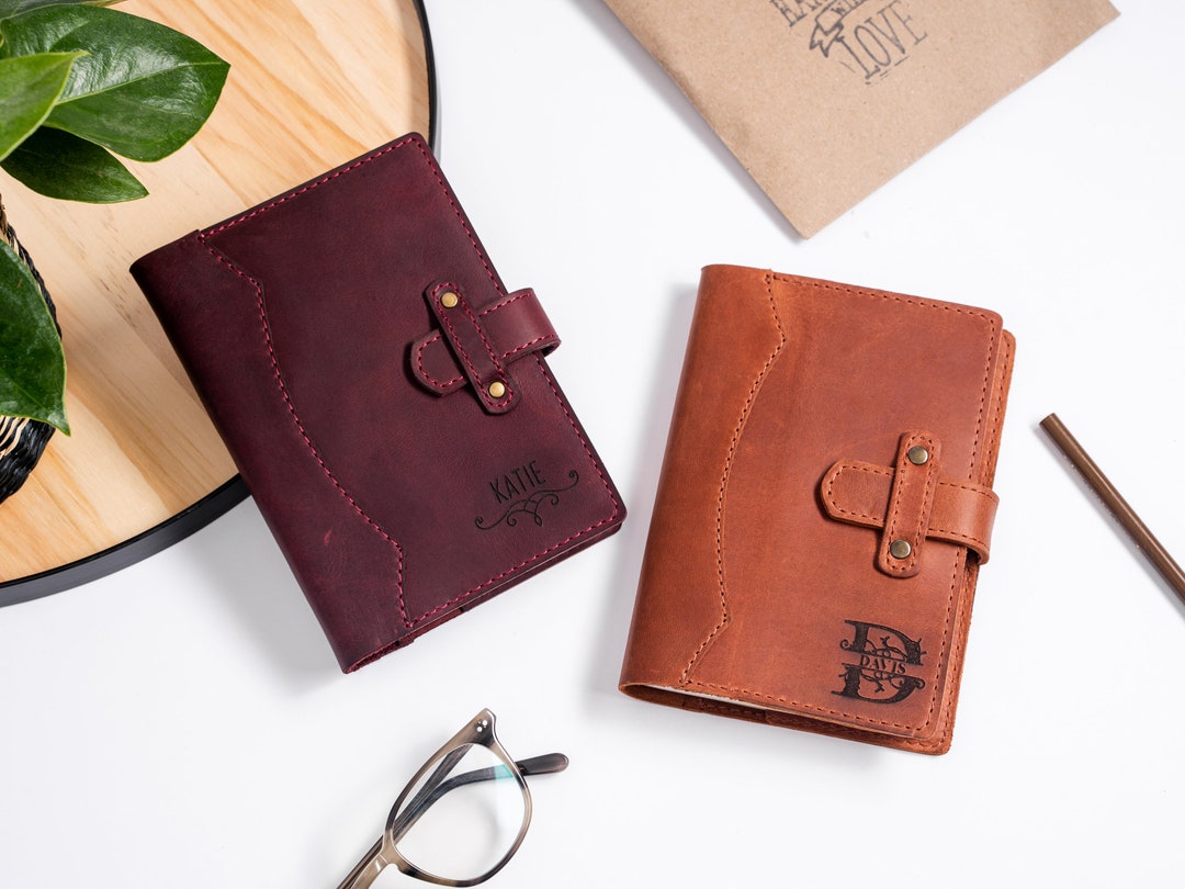 Refillable Leather Planner – Personalized Notebook Gift for Boyfriend ...