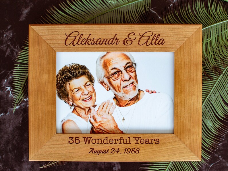 Personalized Anniversary Gift Custom Photo Frame | Custom Engagement ...
