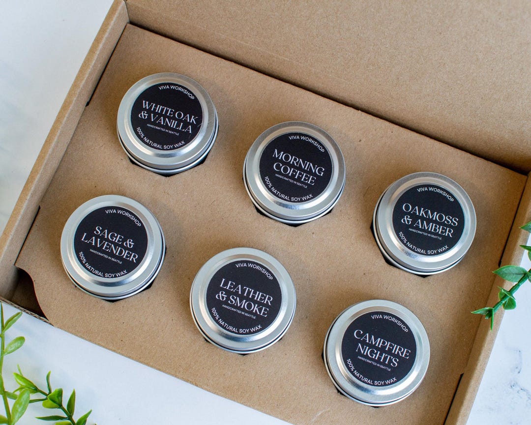 Father’s Day Gift | Candle Sampler Set, Hand-poured Soy Candles in 2 Oz ...