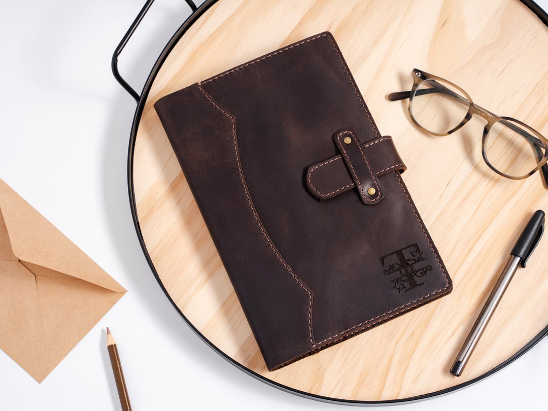 Gift for Him | Notebook for a Man With Initials, Monogrammed Leather ...