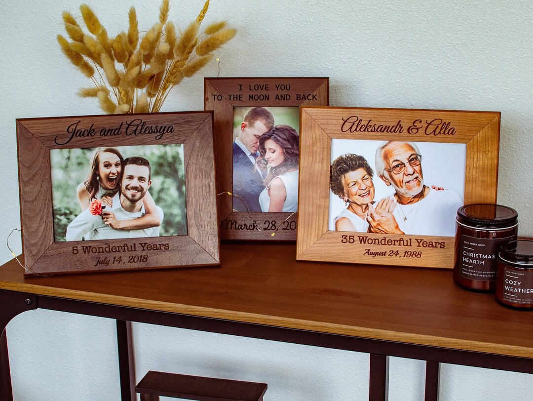 Personalized Anniversary Gift Custom Photo Frame | Custom Engagement ...