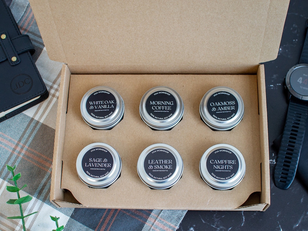 Father's Day Gift Masculine Scent Candle Set Rustic Retreat Candle ...