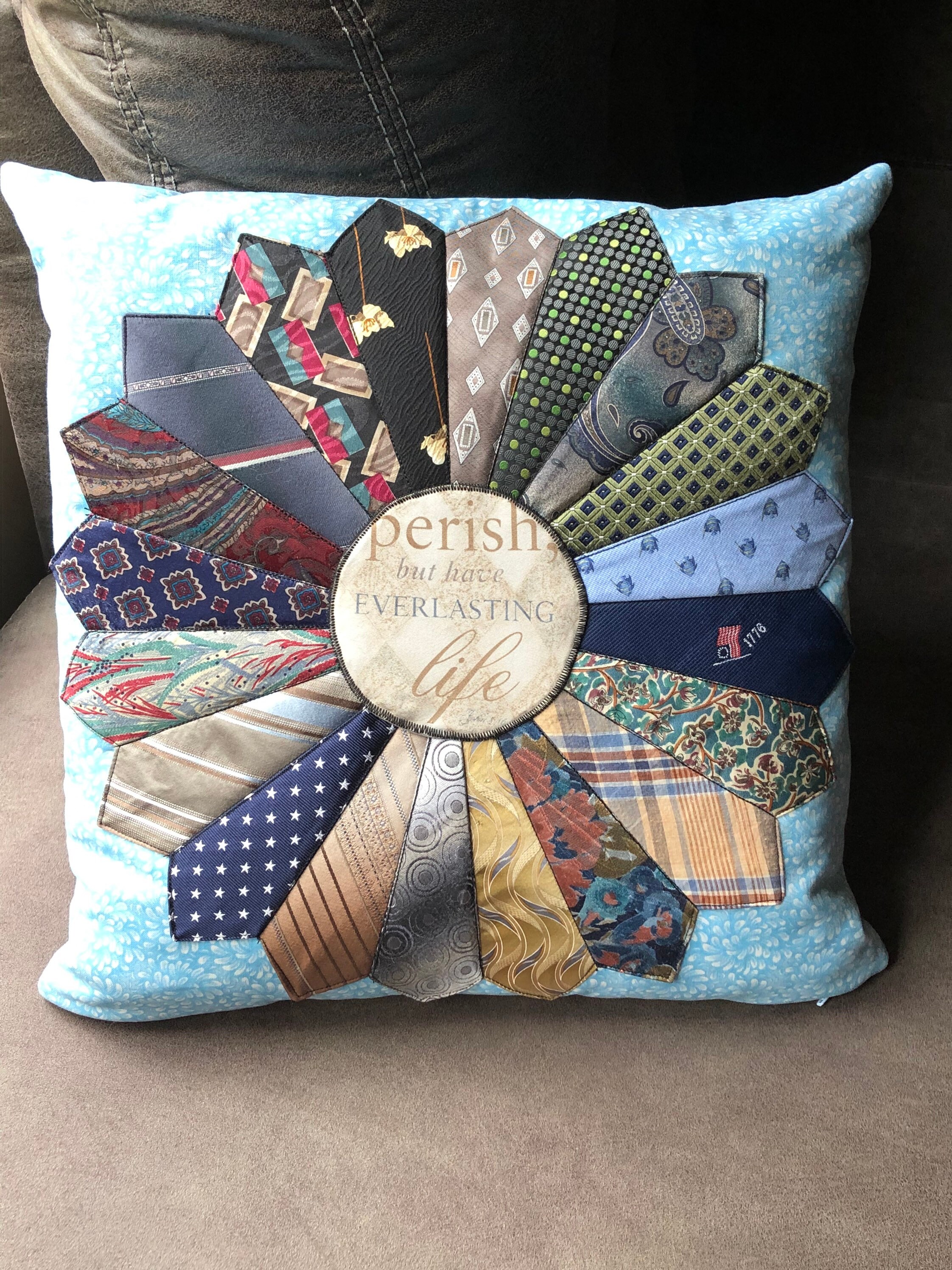 Dresdan Pillow Made From Ties (w/ PILLOW INSERT) - Etsy