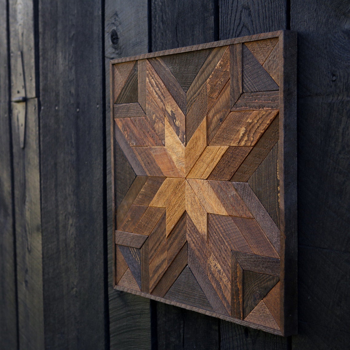 Dutch Star Handmade Wooden Pieced Barn Quilt Wall Hanging | Hemlock ...