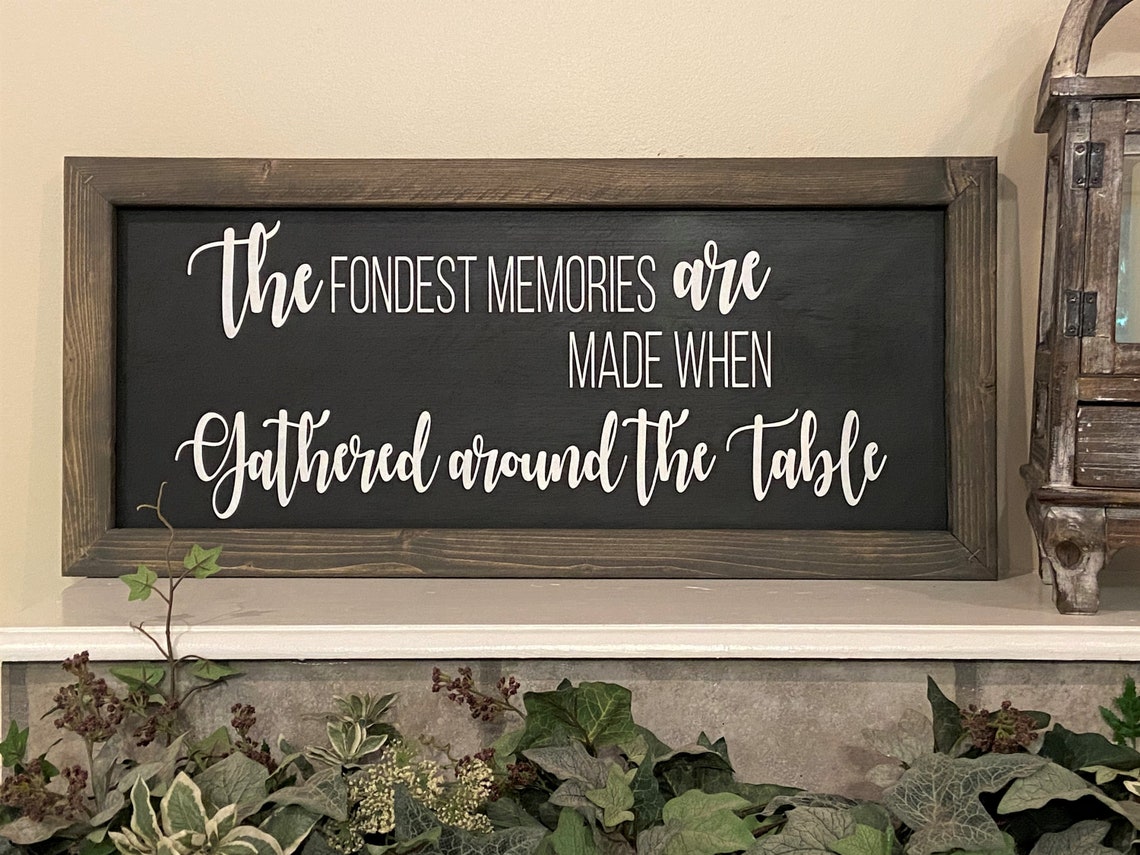 Farmhouse Decor, Farmhouse Sign, Wood Sign, Gathered Around the Table ...