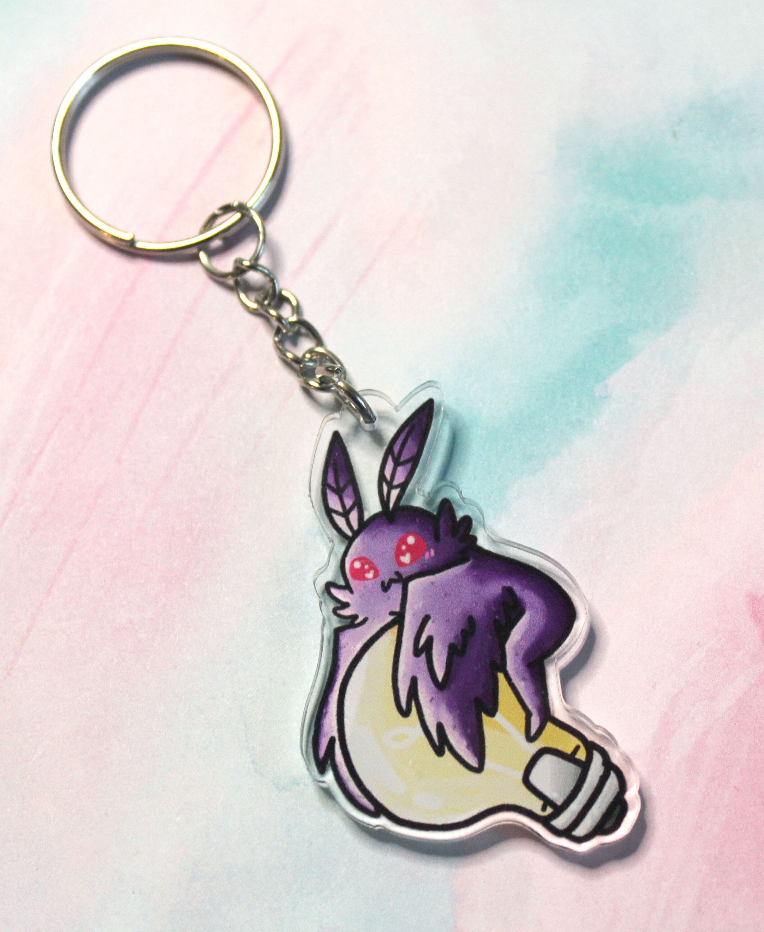 Mothman Lightbulb Acrylic Keychain Kawaii Cryptid Cryptid - Etsy