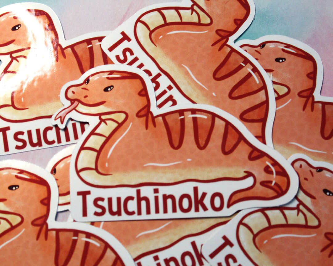 Tsuchinoko -laminated Glossy Sticker - Cryptid - Cute Chonky Snake ...