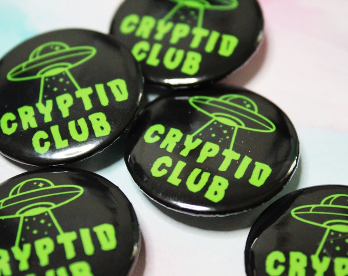 Cryptid Club Buttons - Cryptozoology Button - Cryptid Button - UFO ...