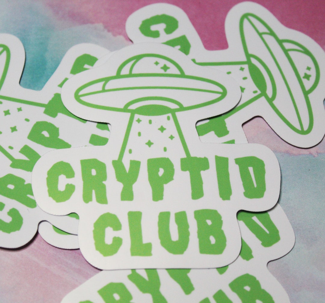 Cryptid Club - Laminated Glossy Sticker - Cryptid Sticker - UFO Sticker ...