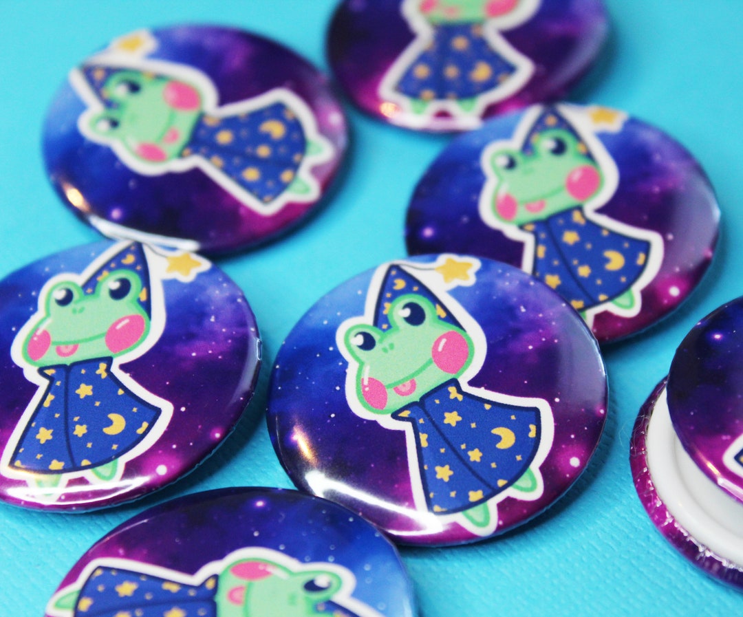 Wizard Frog - Frog Friend - Cottagecore Button - Kawaii Button - Cute ...