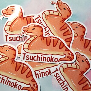 Tsuchinoko -laminated Glossy Sticker - Cryptid - Cute Chonky Snake - Cryptid Sticker ...