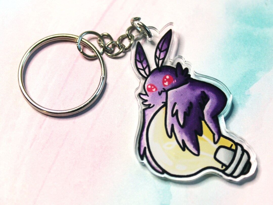 Mothman Lightbulb Acrylic Keychain - Kawaii Cryptid - Cryptid Keychain ...
