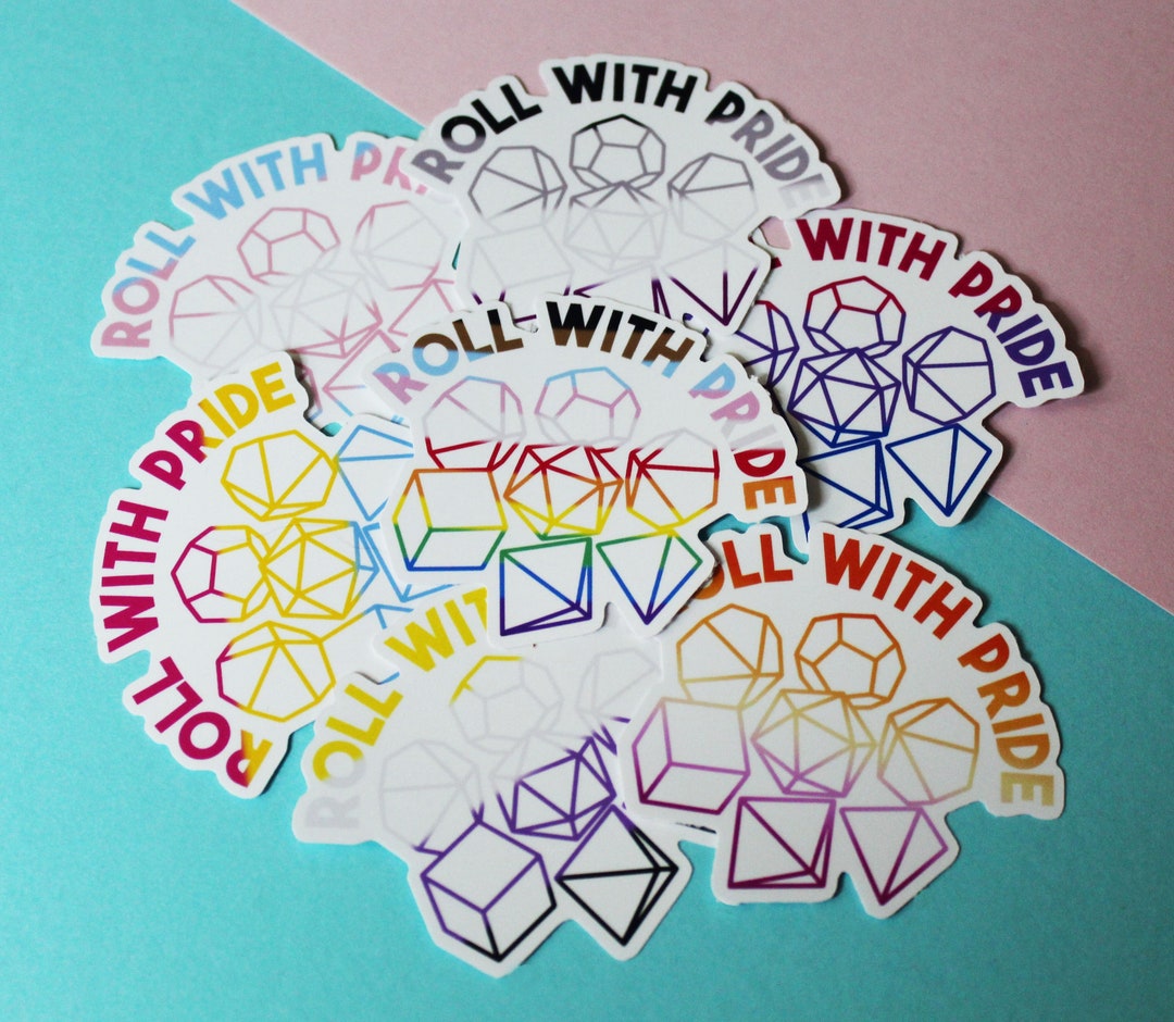 Roll With Pride- Cute Dice - Weatherproof Glossy Sticker - Pride ...