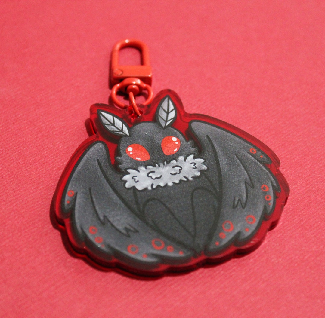 Mothman Acrylic Keychain - Cryptid Keychain - Mothman Charm - Etsy