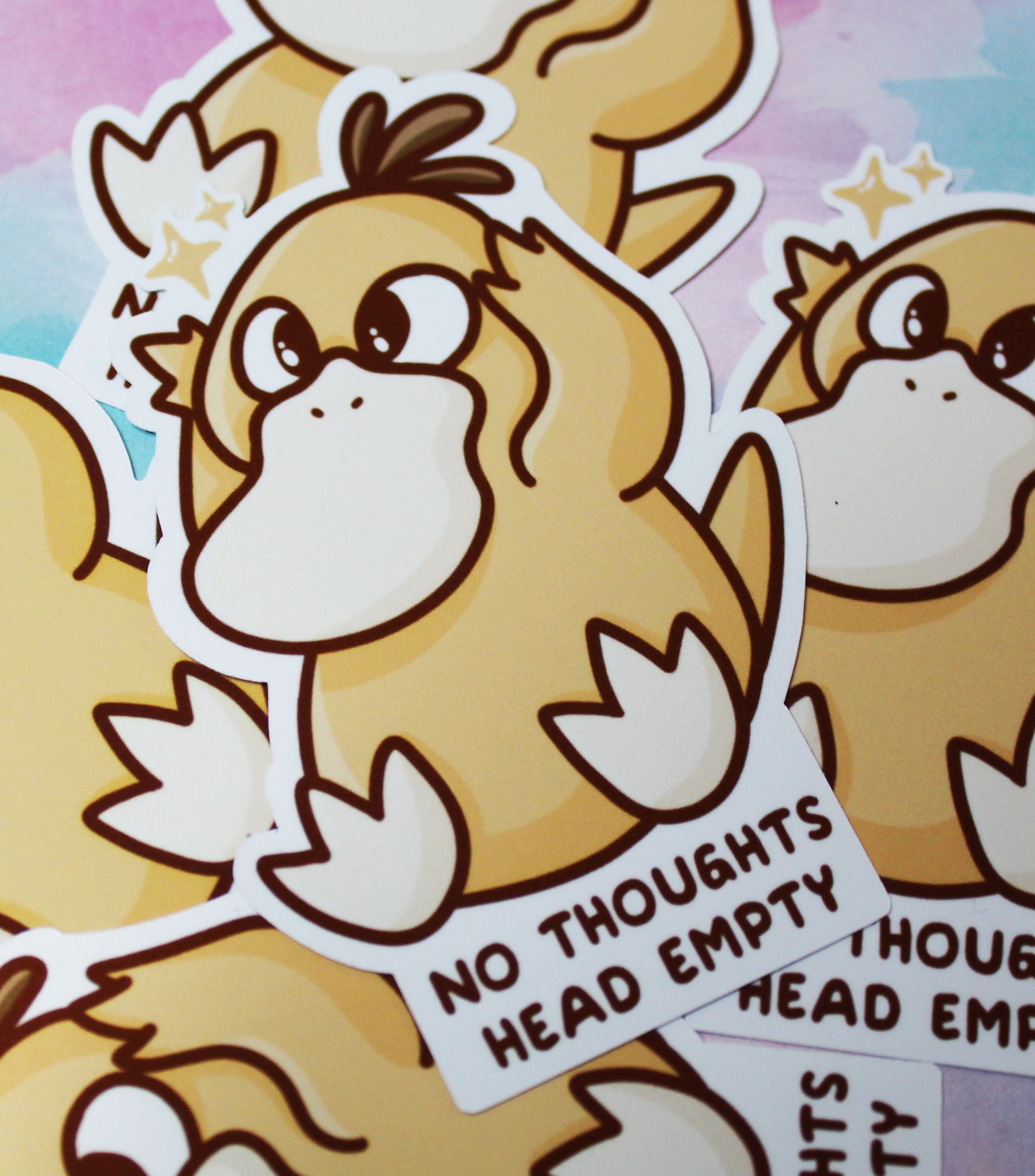 No Thoughts Psyduck Weatherproof Glossy Sticker Pokemon - Etsy