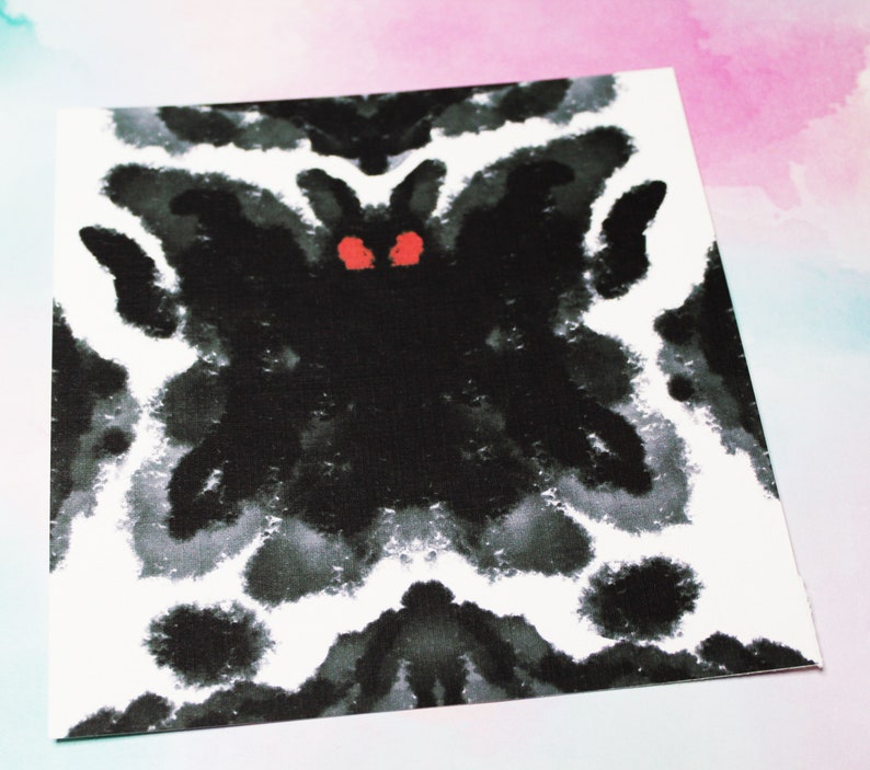 Mothman Rorschach Art Print - Linen 80# Texture Paper - Cryptid Art ...