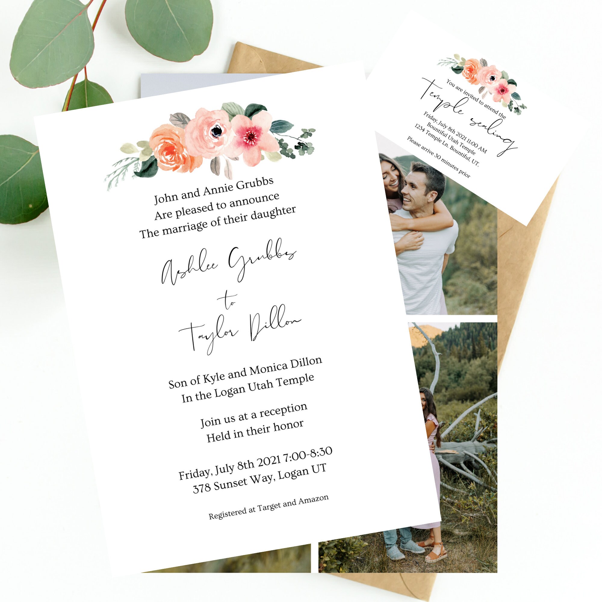 Lds Temple Wedding Invitations