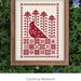 Cardinal Redwork Cross Stitch Pattern Download Bird and Nature Themed ...