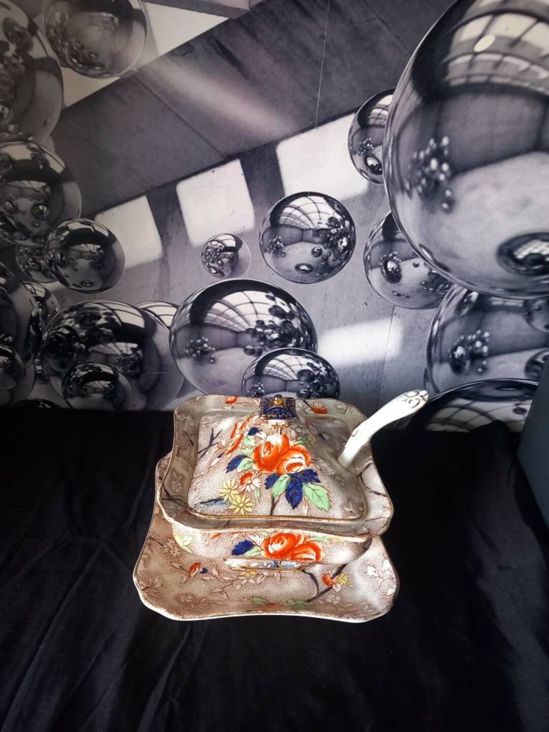 Antique S Hancock and Sons Royal Corona Ware Rosetta Pattern Lidded ...