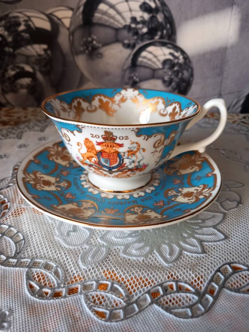 Royal Vintage Set of Teacup and Saucer God Save the Queen - Etsy