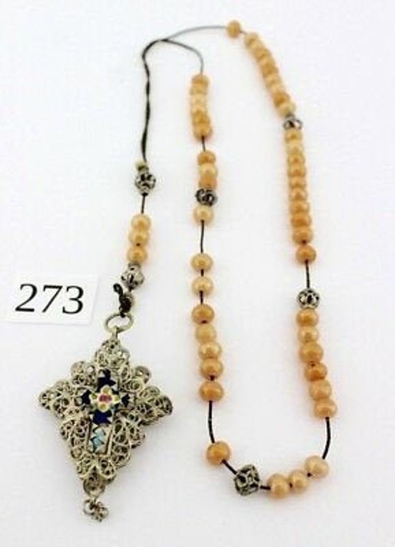 Antique Filigree Rosary / Prayer Necklace EmailE Emai… - Gem