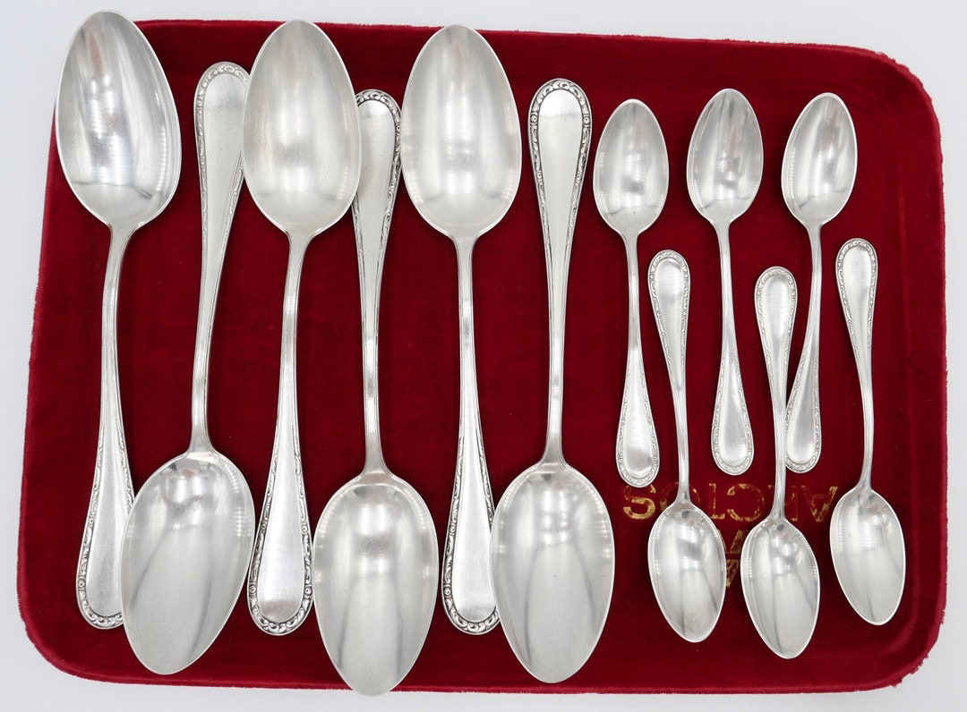 12 Pieces Silver Cutlery 800 ROSENTHAL Spoon Silver Art Nouveau Cutlery ...