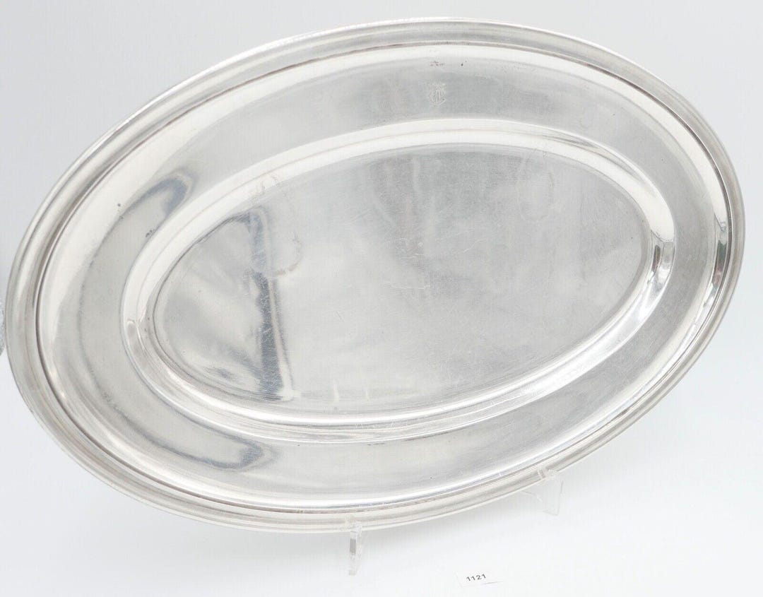Tray Serving Plate " Gebr. Hepp " 45 X 28 Cm Silver Plated Monogram FC ...