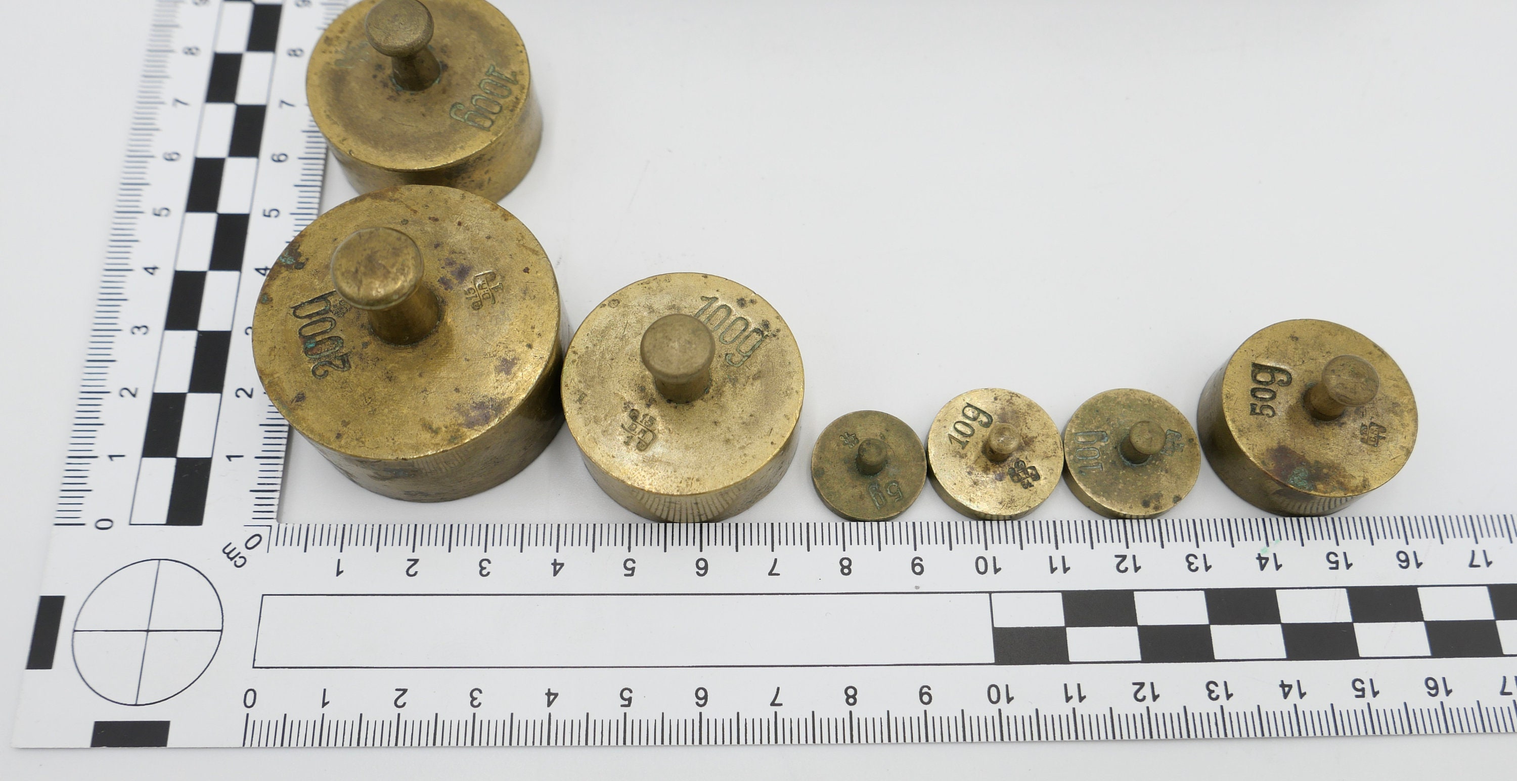 Old Old Brass Weight Set Wooden Box Apothecary Weights Calibration ...