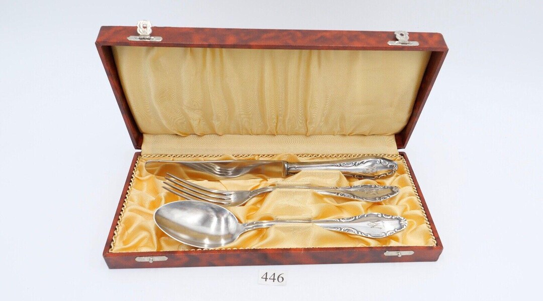 1920 Cutlery Set, 3 Pieces, S.j. & Co., Silver-plated, 90 Monogram, Lm ...