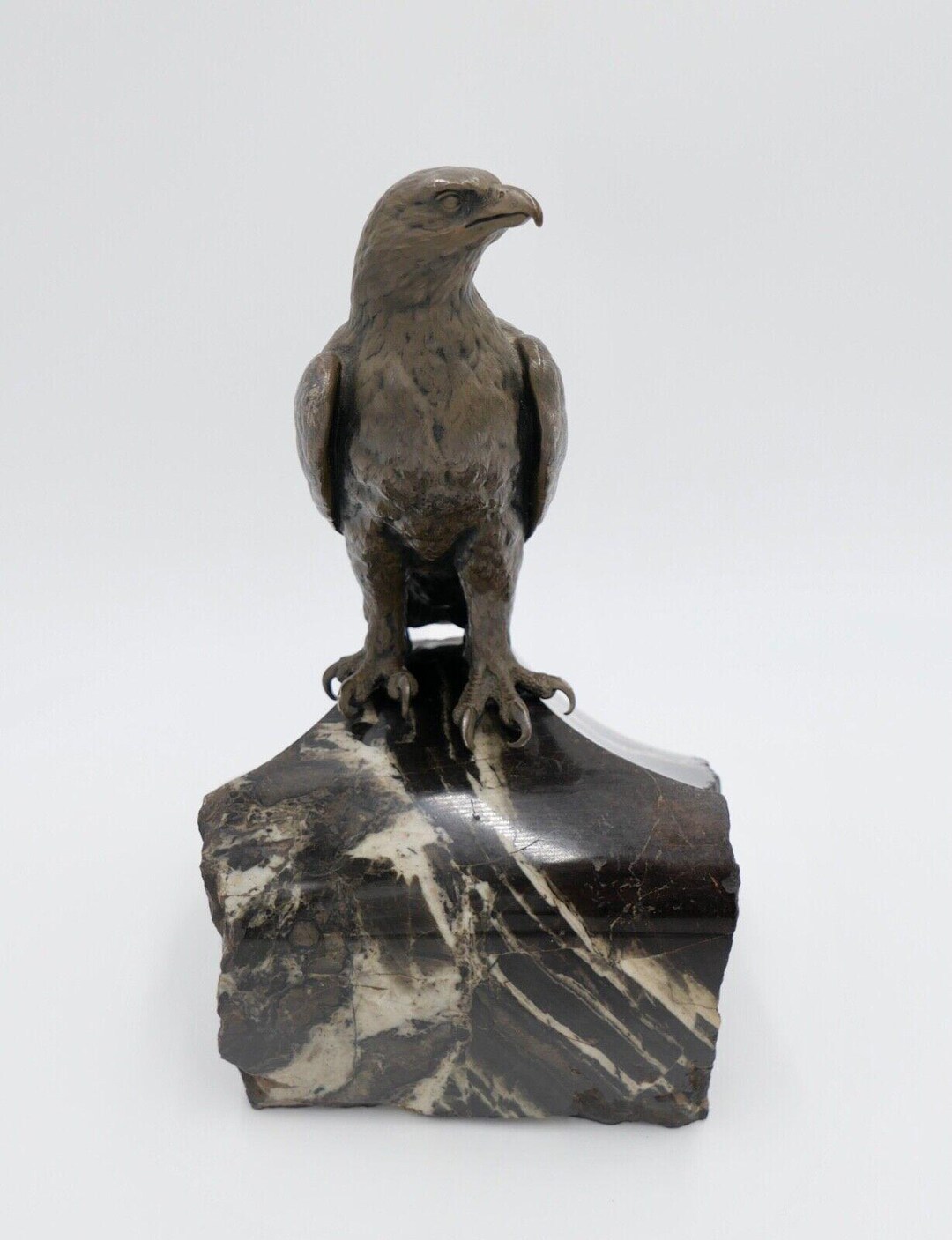 ADLER Bronze Figure Bronzed Sculpture Marble Plinth Signed 22.7 X 14 Cm ...