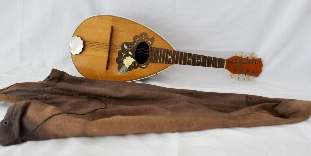 Round Belly Plucked Instrument Old MARCELLI Mandolin 60 Cm - Etsy