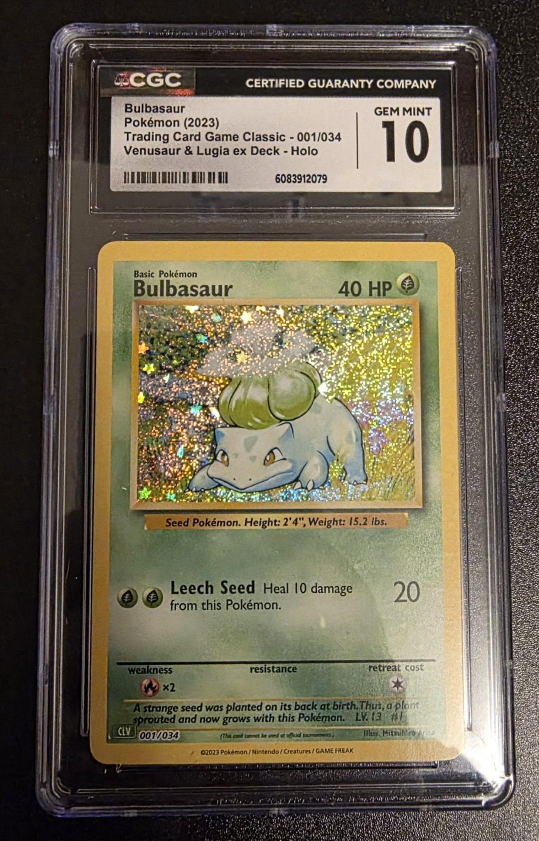 Bulbasaur, Pokémon, Trading Card Game Classic, Holo 001/034 - Etsy