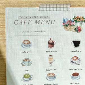 Custom Cafe Menu Art Print, Personalizable, Coffee Art Print, Gift Idea ...