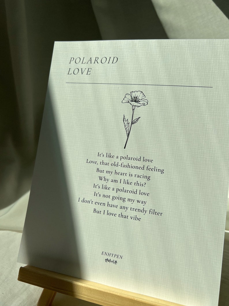 ENHYPEN Polaroid Love Lyrics, Minimal Art Print - Etsy