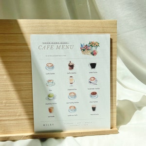 Custom Cafe Menu Art Print, Personalizable, Coffee Art Print, Gift Idea ...