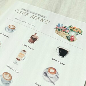 Custom Cafe Menu Art Print, Personalizable, Coffee Art Print, Gift Idea ...