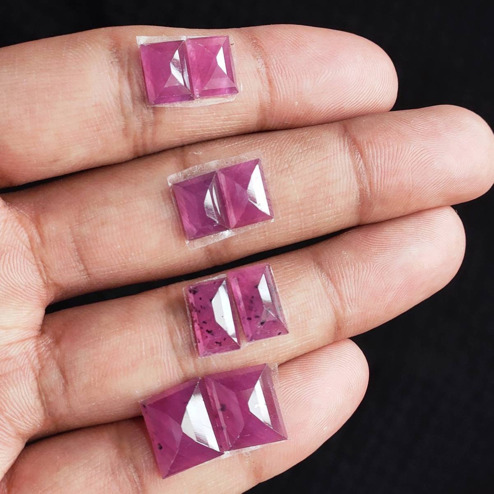 Natural Ruby Step Cut Gemstone Pair Top Quality Ruby | Etsy