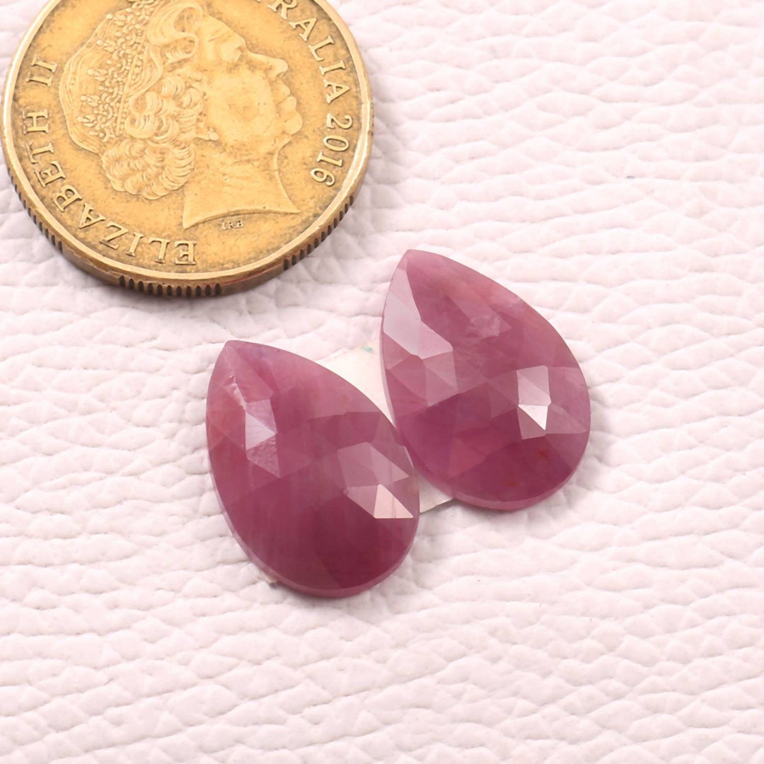 19x12.5x4mm Natural Ruby Gemstone Pair Ruby Rosecut Gemstone - Etsy