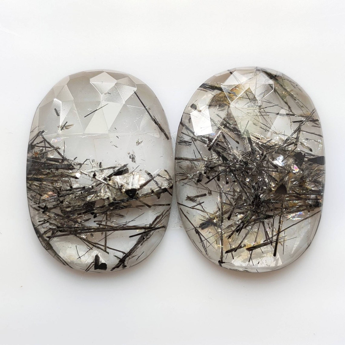 Beautiful Black Rutile Quartz Rose Cut Gemstone Natural Black | Etsy