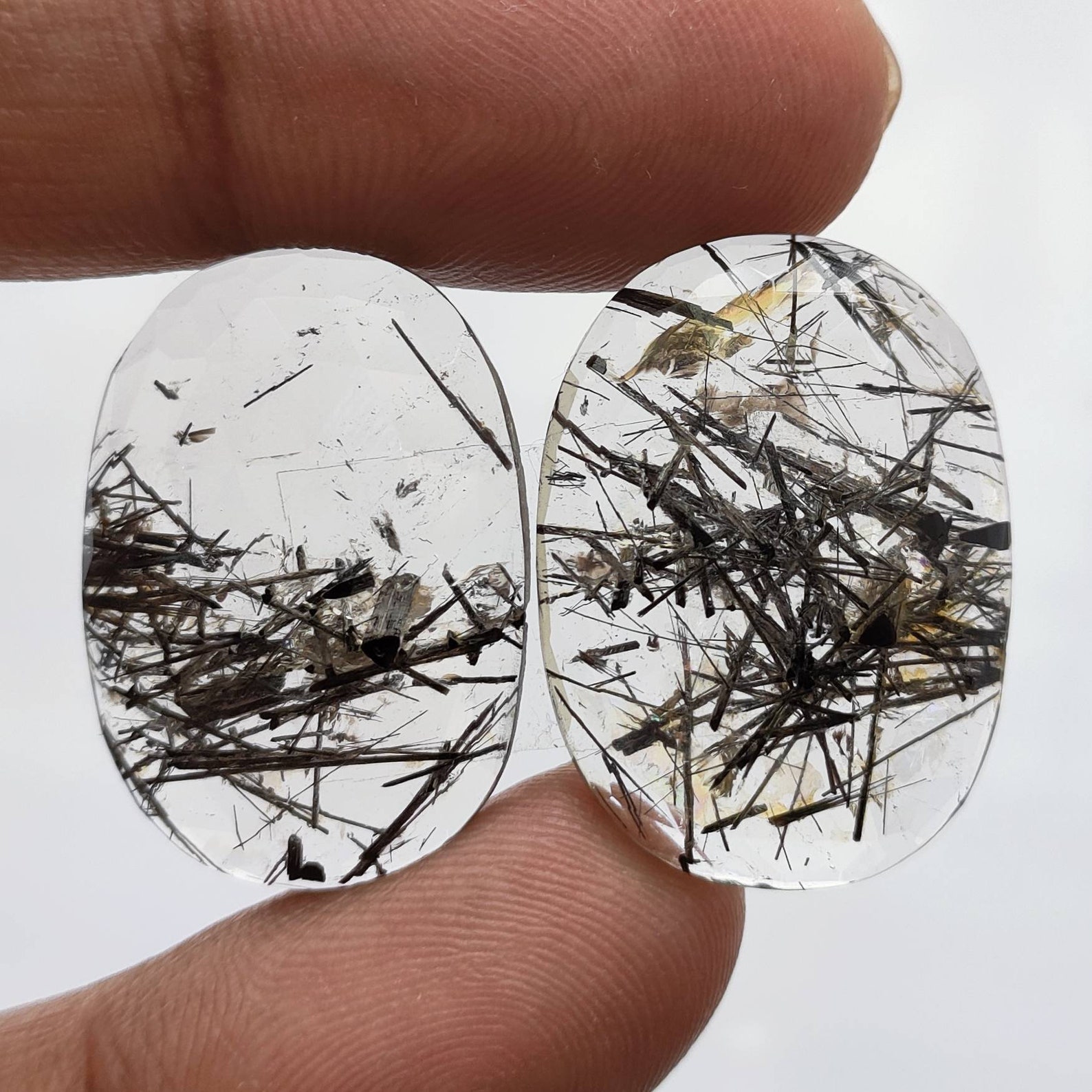 Beautiful Black Rutile Quartz Rose Cut Gemstone Natural Black | Etsy