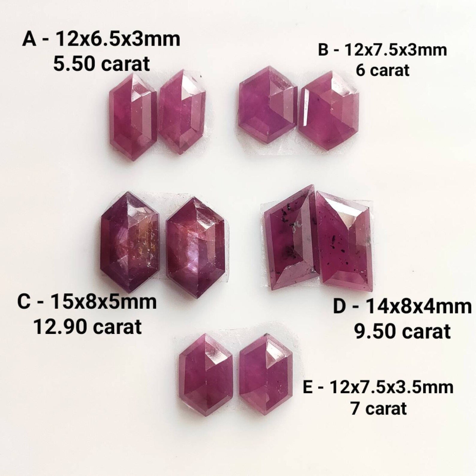 Natural Ruby Step Cut Gemstone Pair Loose Ruby Faceted Cut | Etsy