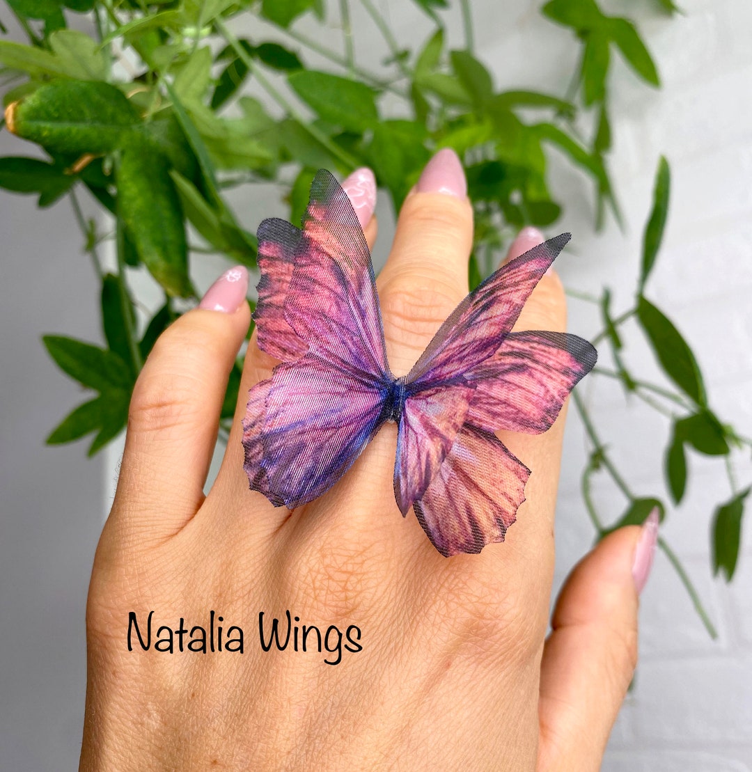 Silk Butterfly Ring 6081, Natalia Wings, Butterfly Jewelry, Wing ...