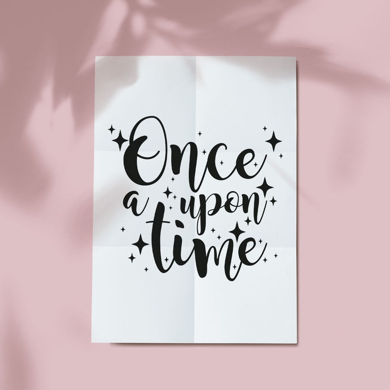 Once Upon a Time Printable Fairytale Nursery Print Princess Wall Art ...