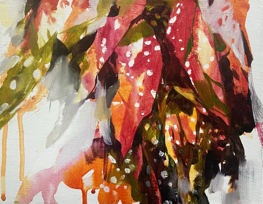 Bejeweled | Begonia | Flower | Foliage | Oil Painting | Original Art ...