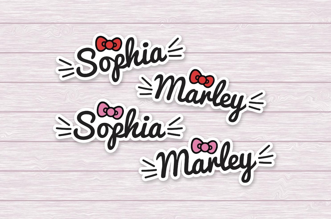 Kitty Name Sticker | Name Sticker for Kids | Water Bottle Sticker ...