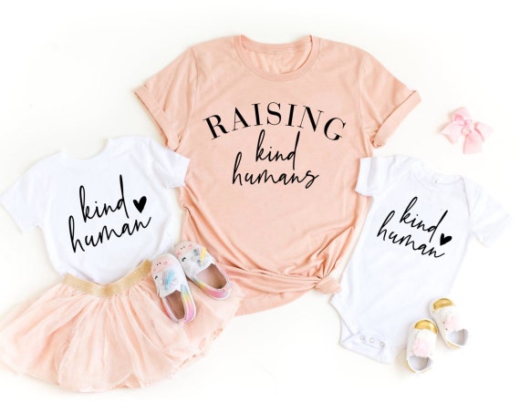 Raising Kind Humans / Kind Humans Matching Tees Mommy and Me | Etsy